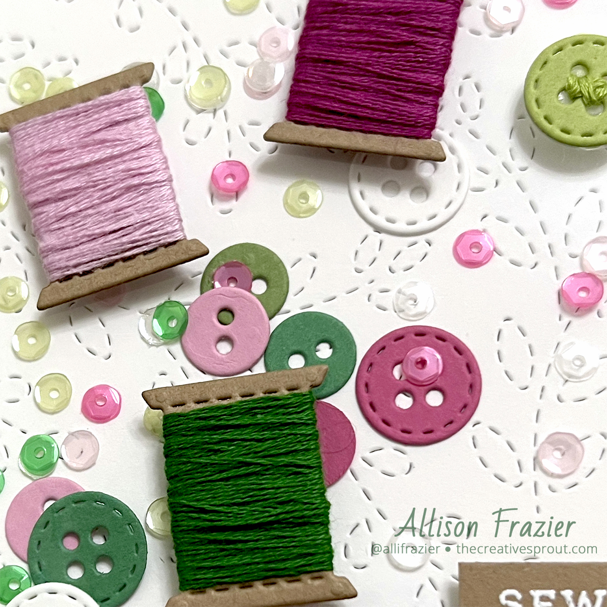Sew Many Buttons Shaker Card