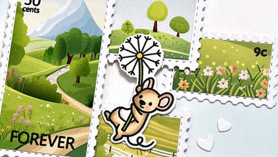 Patterned Paper and Postage Collage Dies